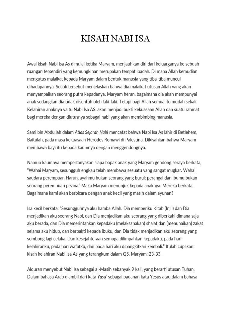 Kisah Nabi Isa | PDF