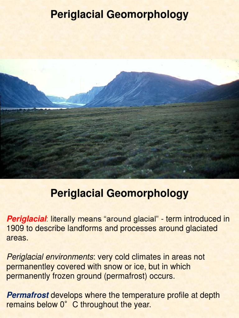 Periglacial Landforms | PDF | Glacier | Weathering