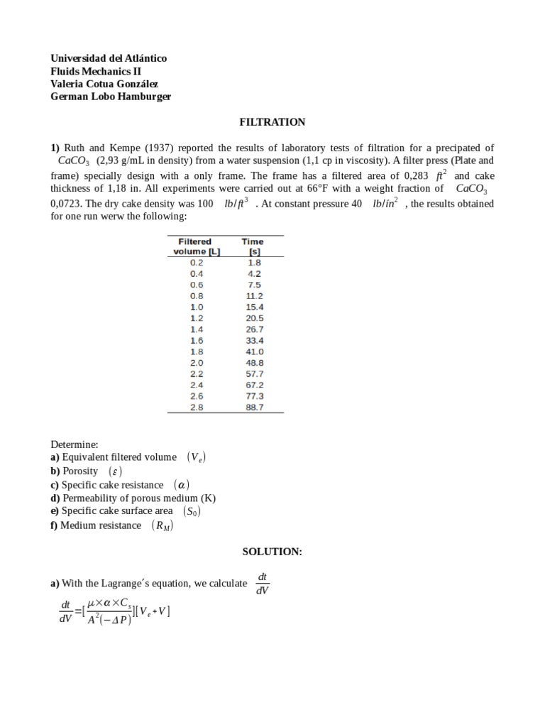 Filtration Exercises | Download Free PDF | Filtration | Porosity
