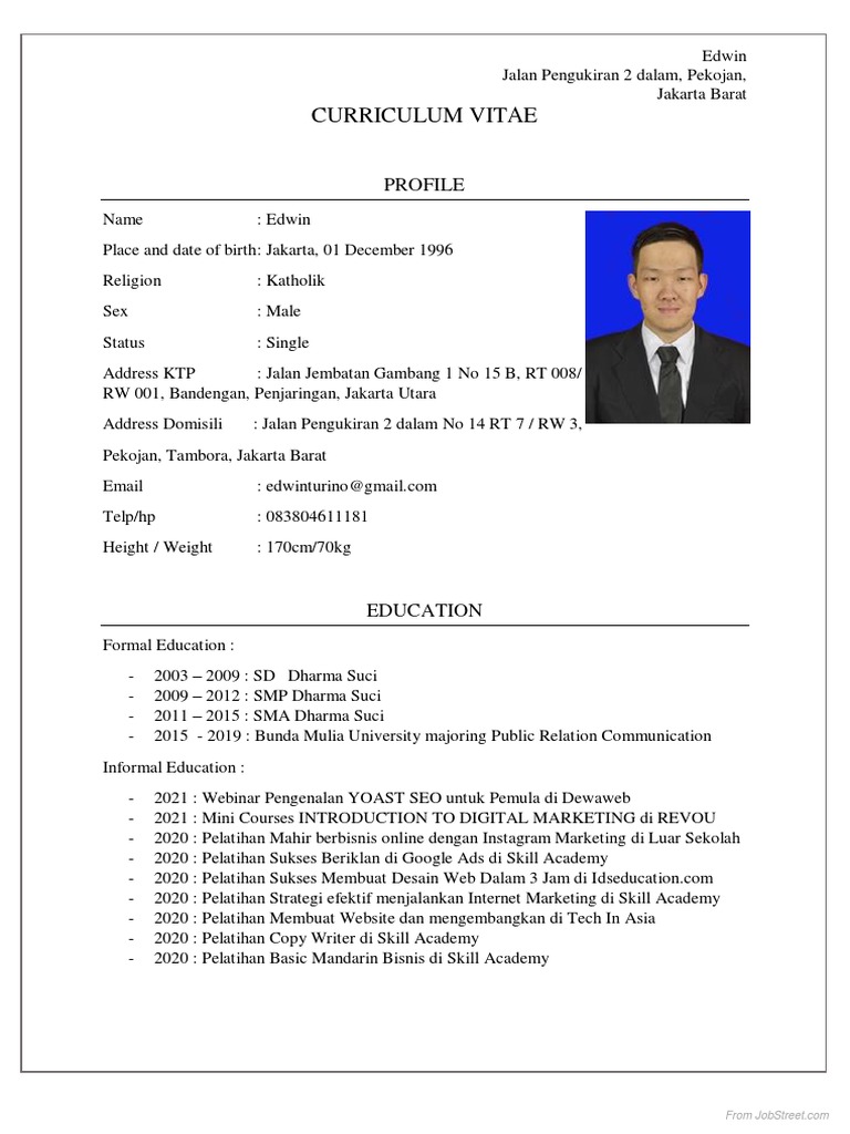 CV Edwin | PDF