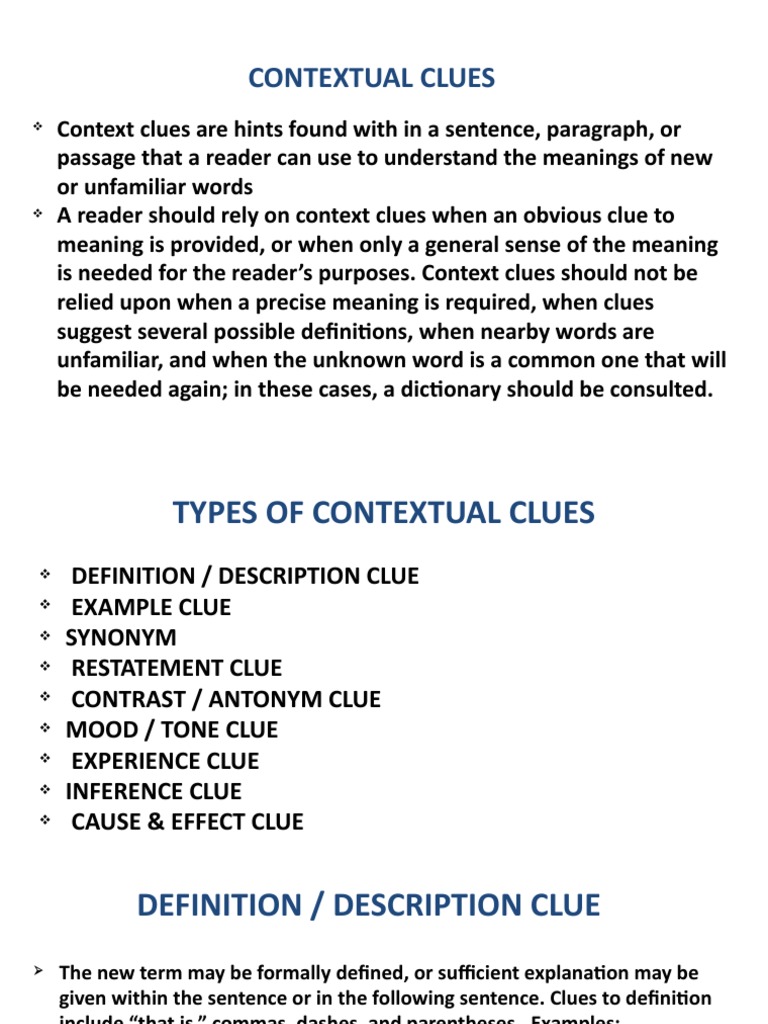 Context Clues Power Point (1) ULLIUS | PDF | Definition