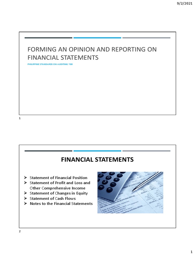 Forming An Opinion and Reporting On Financial Statements | PDF | Going ...