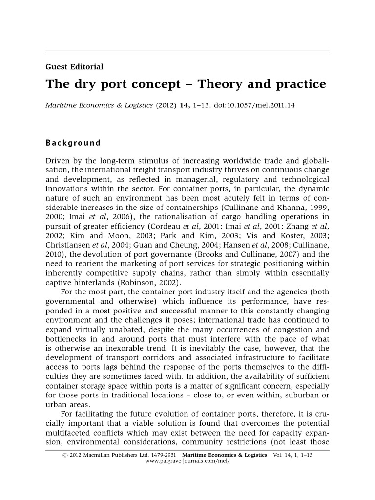 The Dry Port Concept Theory and Practice | PDF | Port | Cargo