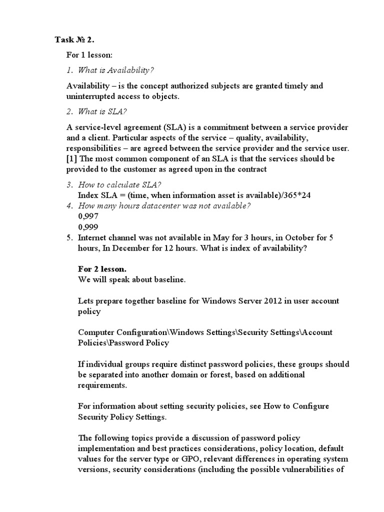 Practical Task # 3 | PDF | Password | Service Level Agreement