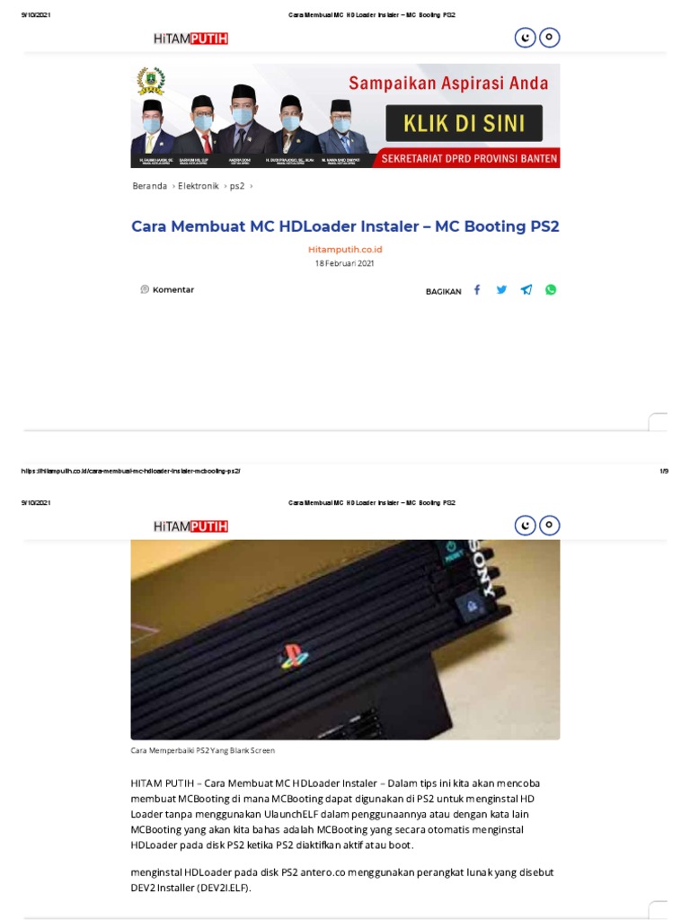 Cara Membuat MC HDLoader Instaler - MC Booting PS2 | PDF