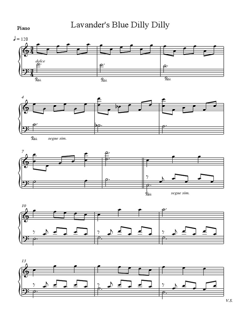 Lavander S Blue Dilly Dilly Piano | PDF