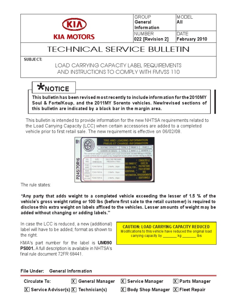 TSB Gen 022 Rev 2 | PDF | Vehicles | Vehicle Technology