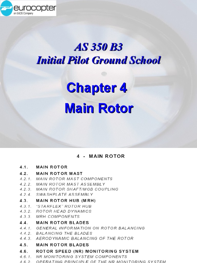AS350 B3 CH 4 - Main Rotor | PDF | Helicopter Rotor | Bearing (Mechanical)