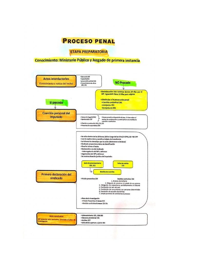 Esquema Del Proceso Penal Guatemalteco | PDF