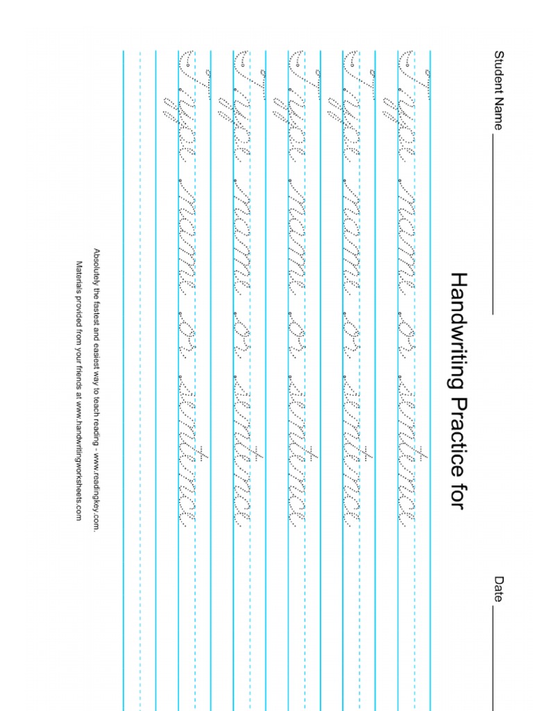 Cursive Handwriting Worksheet Maker - Multiword | PDF