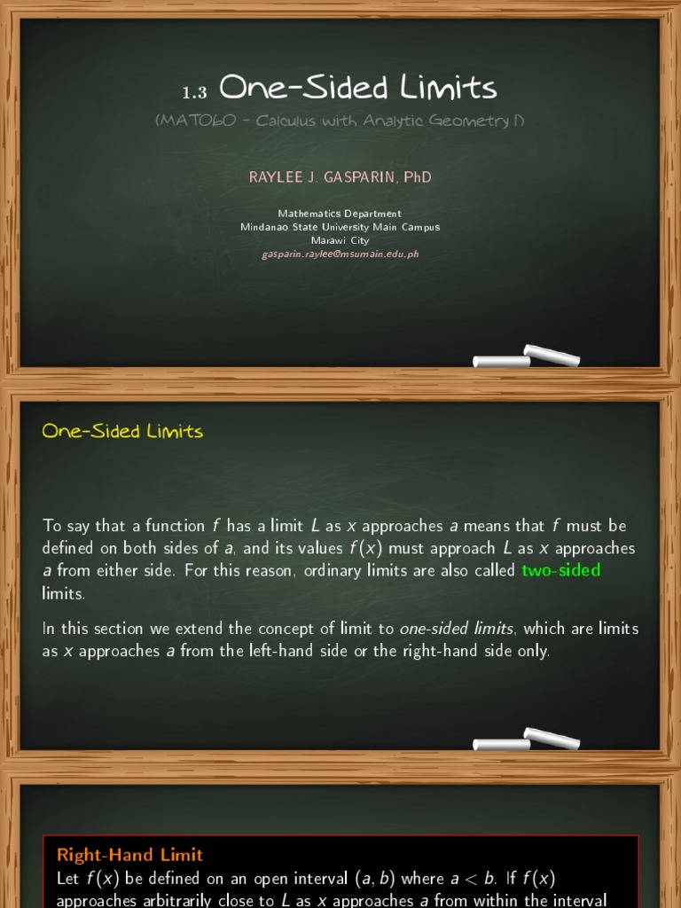 MAT060 4 One-sided-Limits | PDF | Square Root | Mathematical Objects