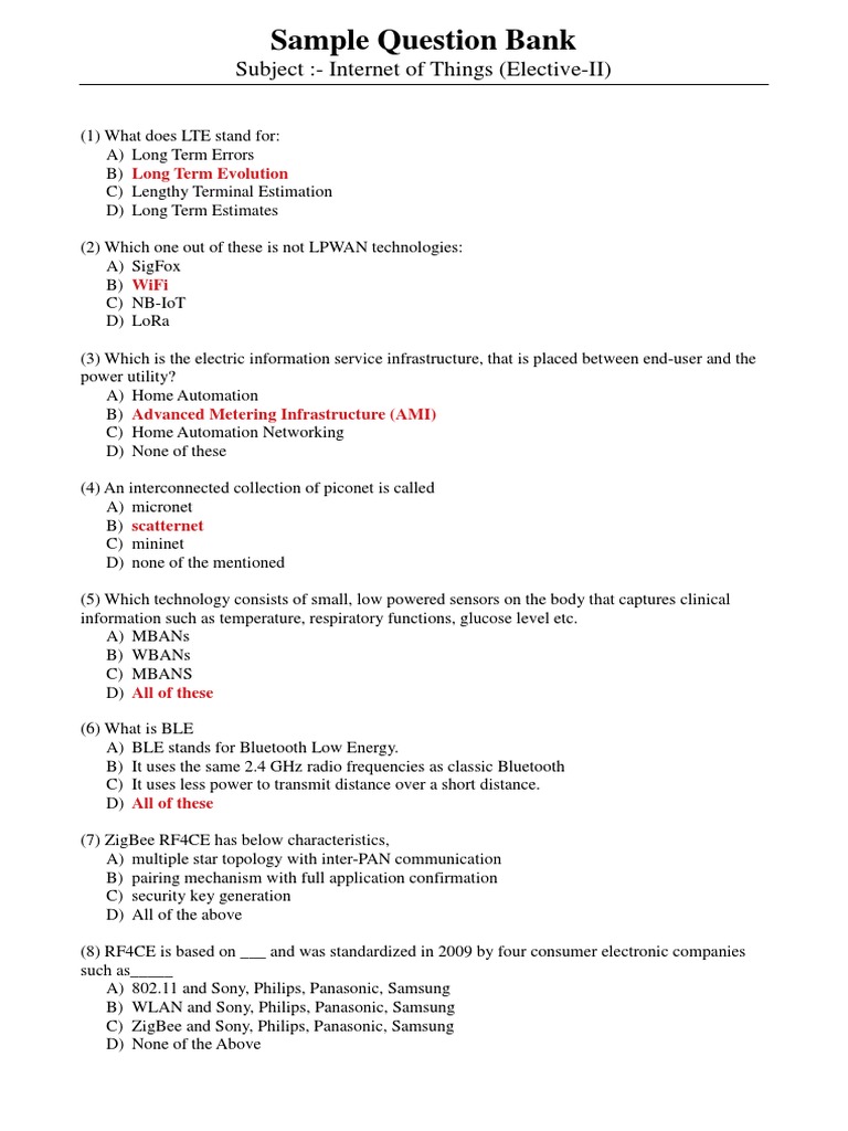 IoT Question Bank Title | PDF | Internet Of Things | Surveillance