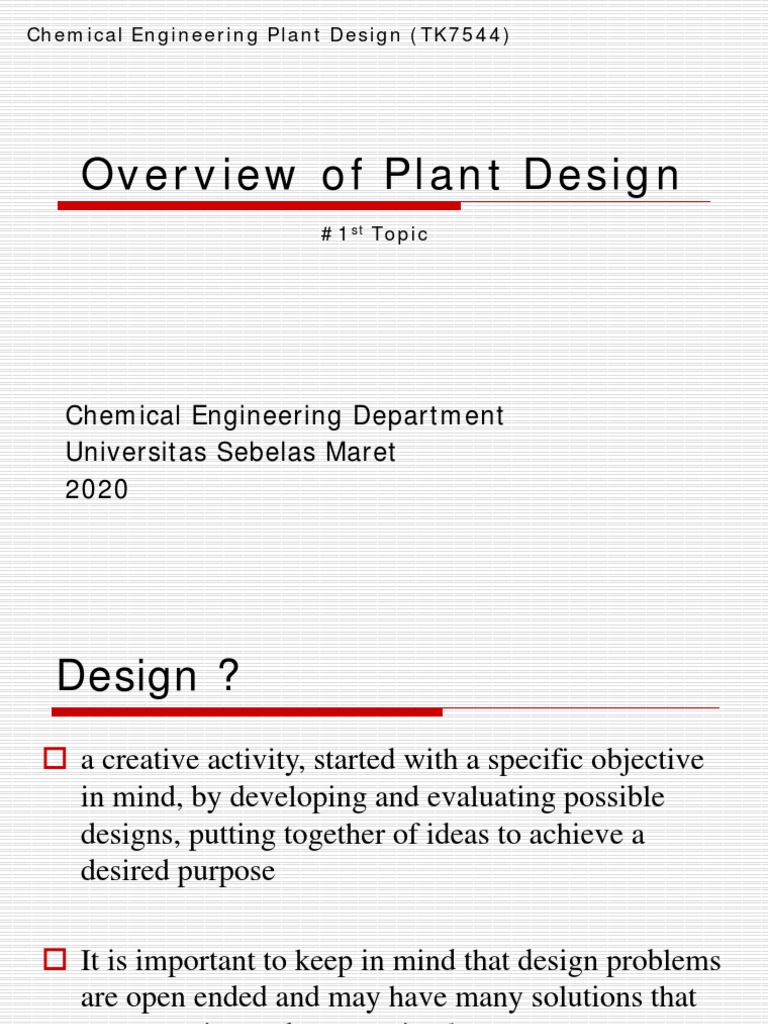 02 Overview of Plant Design | PDF | Design | Chemical Engineering