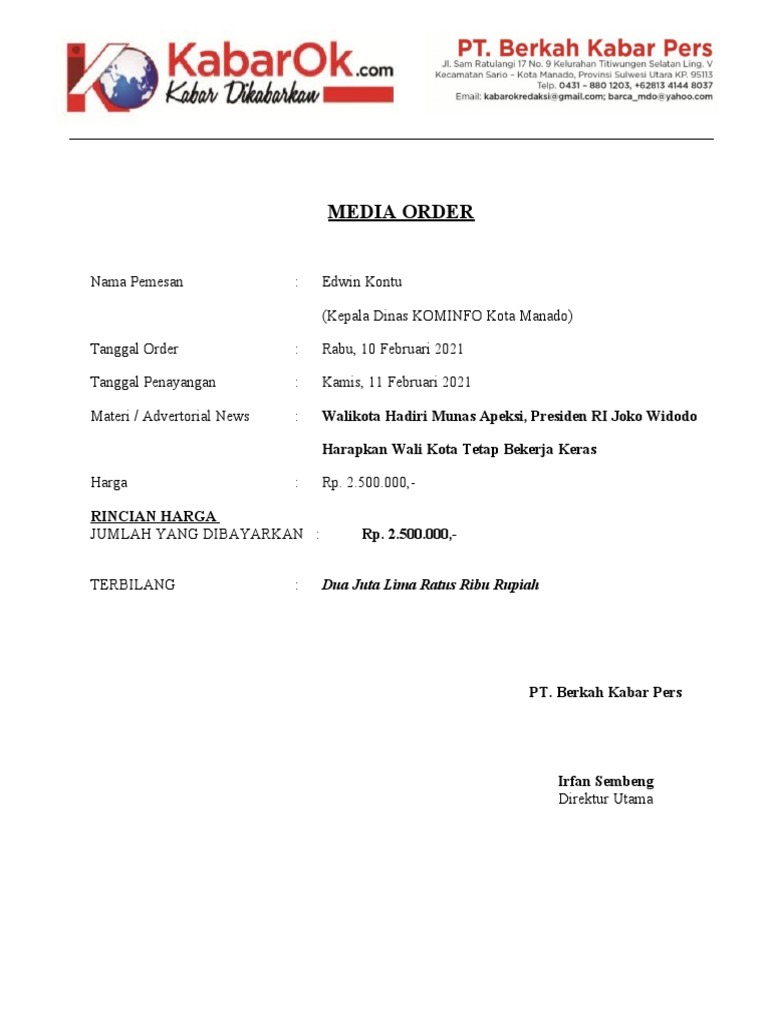 Media Order Baru | PDF