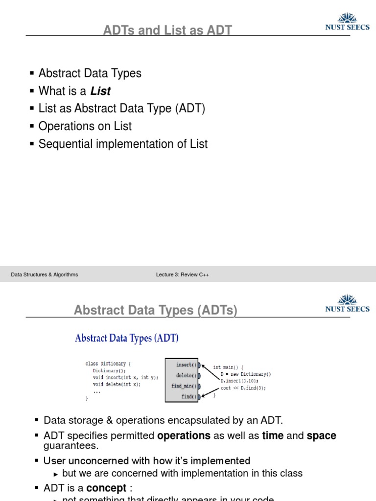 Adts and List As Adt | PDF | Array Data Structure | C++ Adts and List As Adt | PDF | Array Data Structure | C++