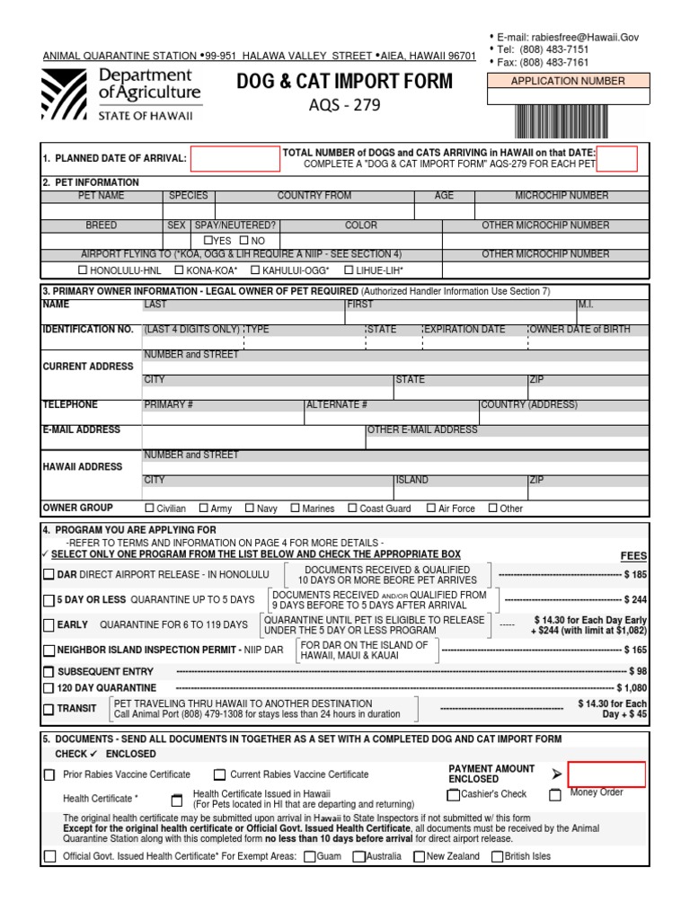 Dog & Cat Import Form | PDF | Rabies | Pet