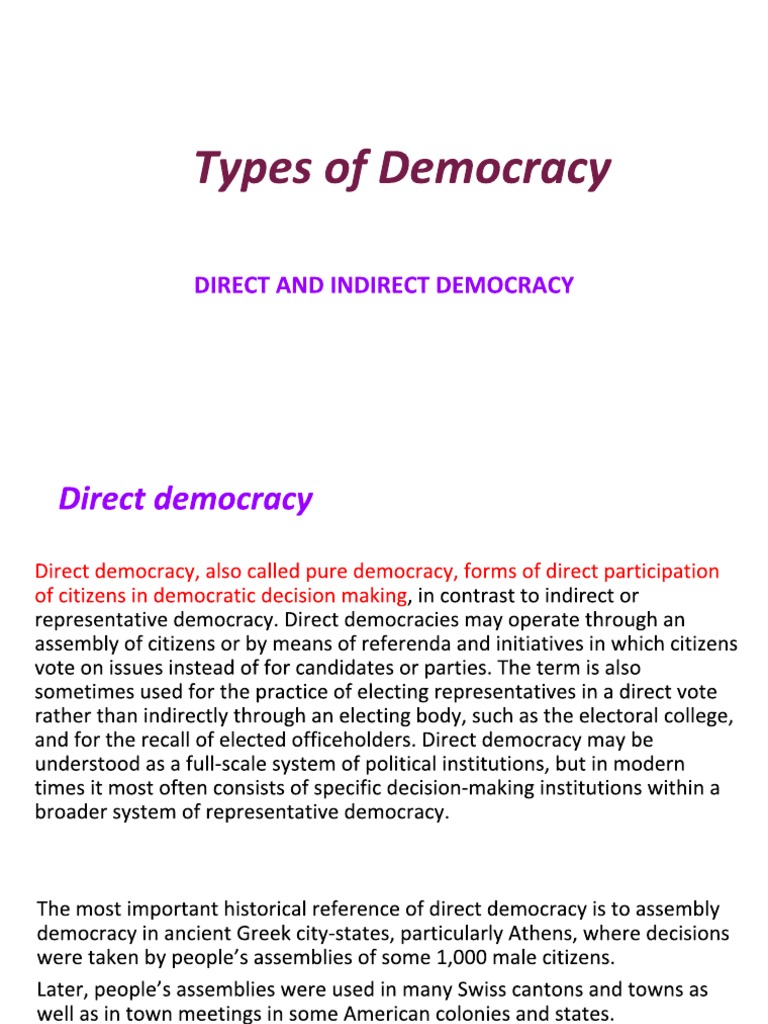Types of Democracy | PDF