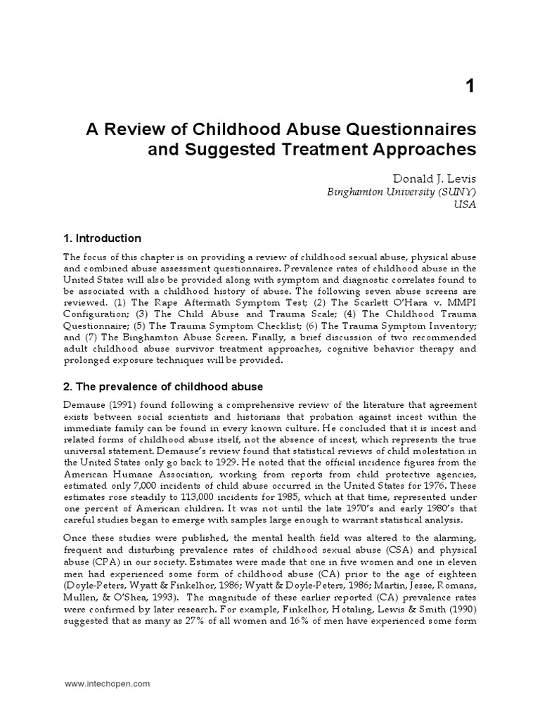 InTech-A Review of Childhood Abuse Questionnaires and Suggested ...