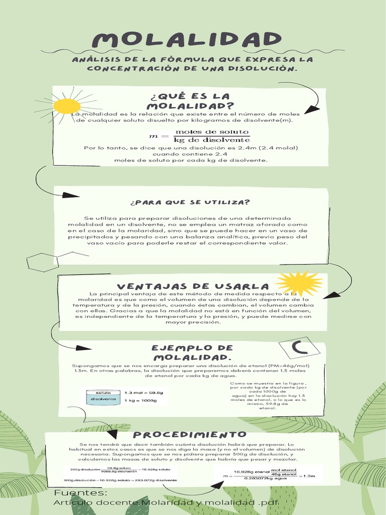 MOLALIDAD | PDF | Concentración | Ciencias fisicas