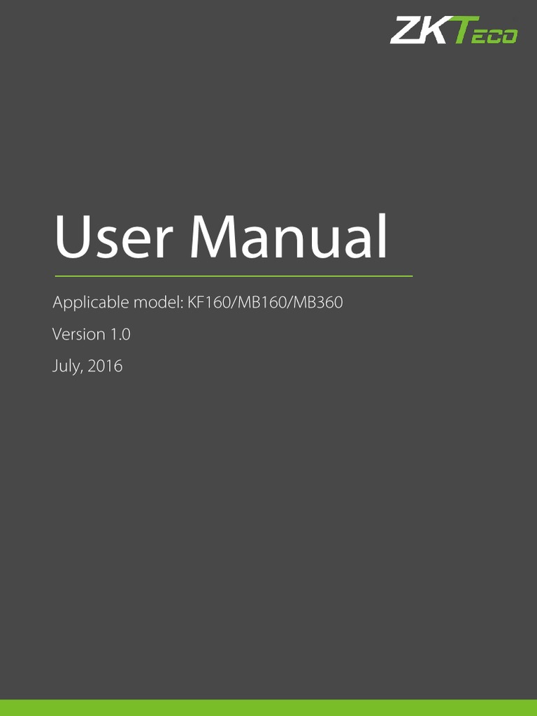 User Manual MB160 | PDF