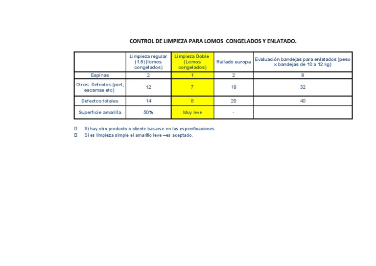 Tabla de Defectos | PDF