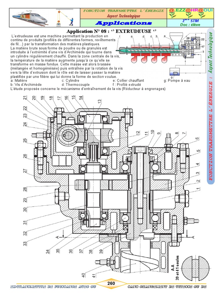 Schéma et étude d'une extrudeuse plastique | PDF | Machine | Biens ...