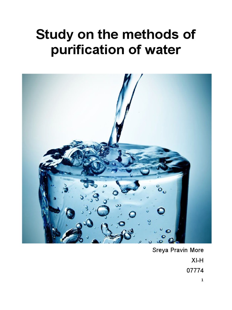 Study On The Methods of Purification of Water | PDF | Water ...