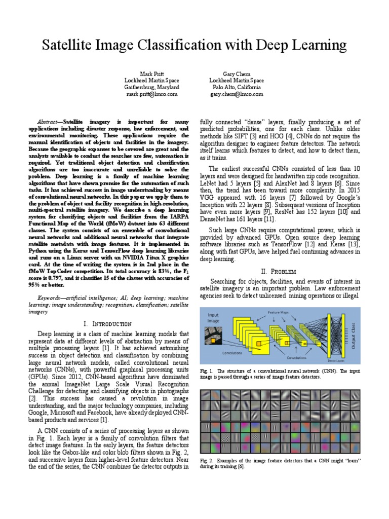 Satellite Image Classification With Deep Learning | PDF | Deep Learning ...