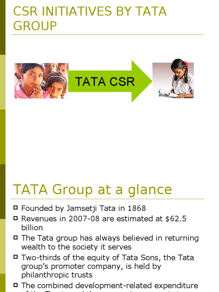 CSR Initiatives by Tata Group | PDF | Corporate Social Responsibility ...