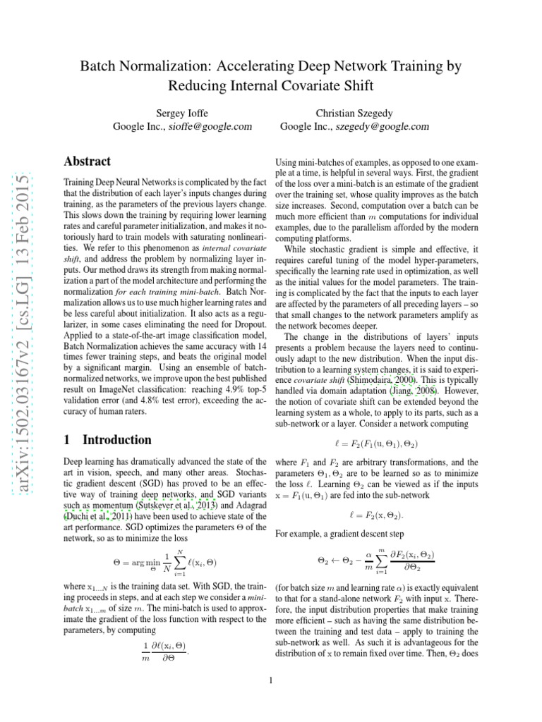 Batch Normalization | PDF | Applied Mathematics | Cybernetics
