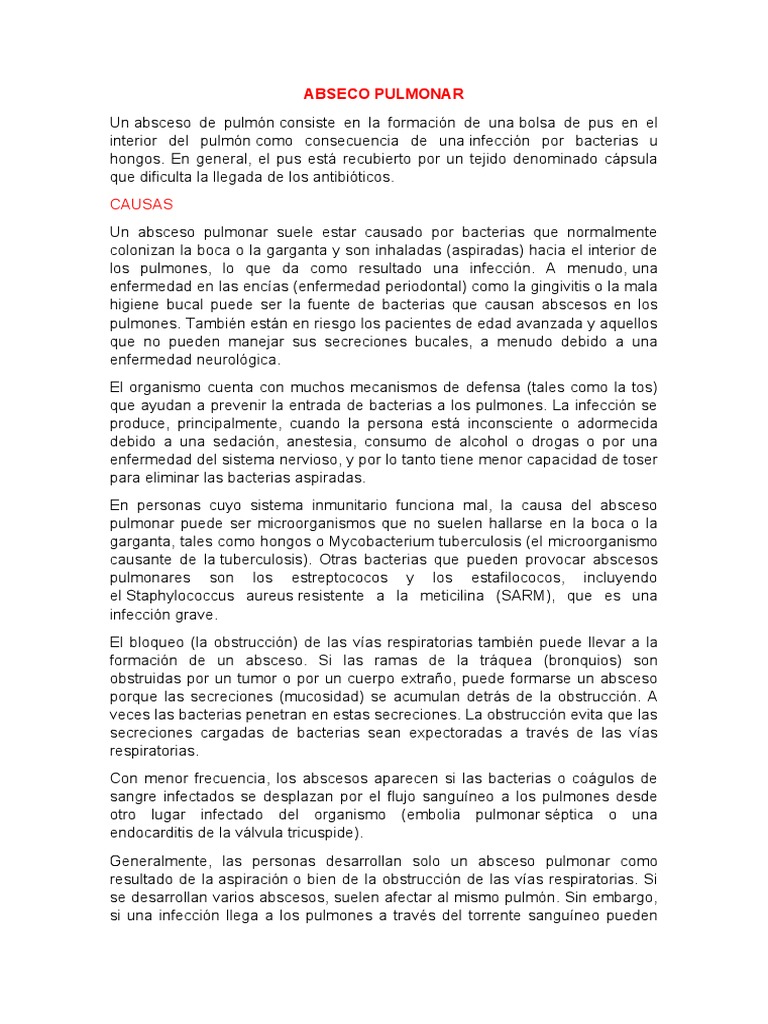 Abseco Pulmonar | PDF | Infección | Cáncer de pulmón