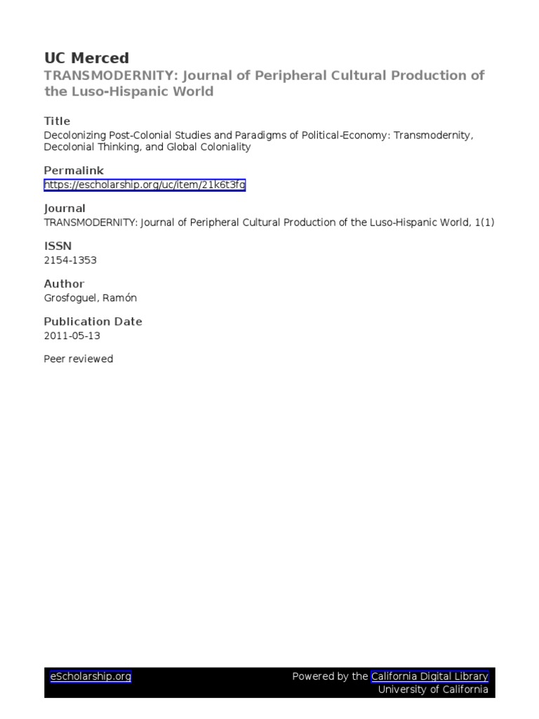 UC Merced: TRANSMODERNITY: Journal of Peripheral Cultural Production of ...