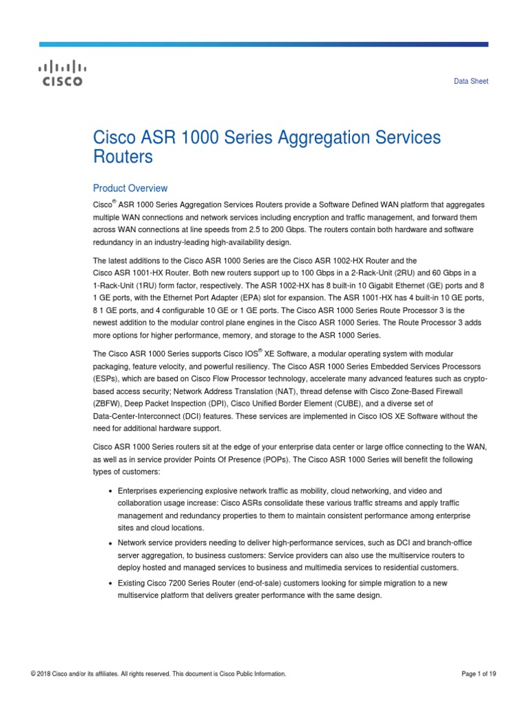 Datasheet-C78-731632.pdf Cisco ASR 1000 Series Aggregation Services Routers Data Sheet | PDF ...