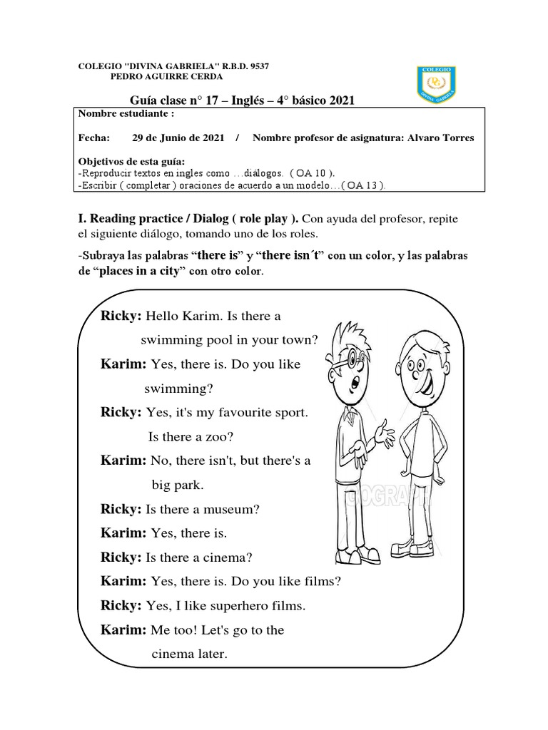 Guia 17-Inglés - Cuarto | PDF