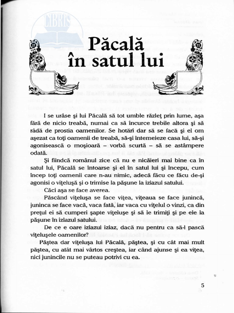 Pacala in Satul Lui Ioan Slavici | PDF