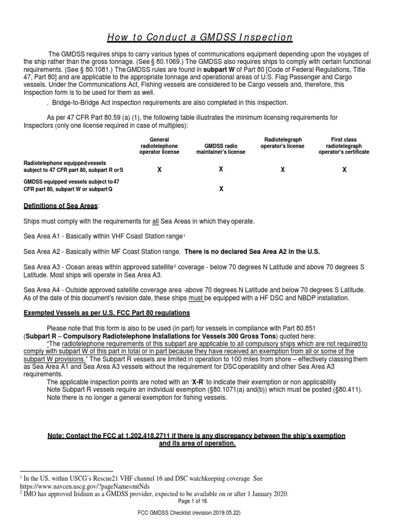 How To Conduct A GMDSS Inspection: X X X X | PDF | Service Industries ...