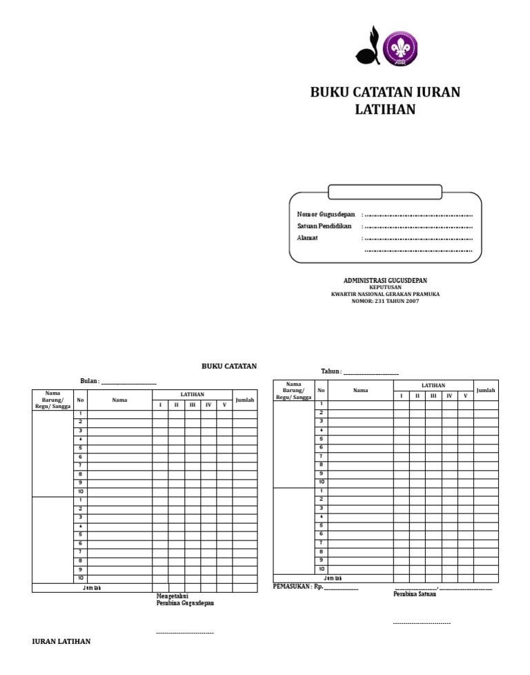 Buku Catatan Iuran | PDF