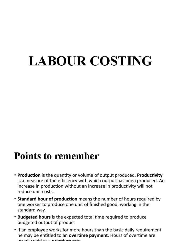 LABOUR COSTING With Answers | PDF | Overtime | Piece Work