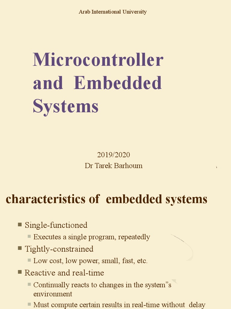Microcontrollers and Embedded Systems | PDF | Central Processing Unit ...