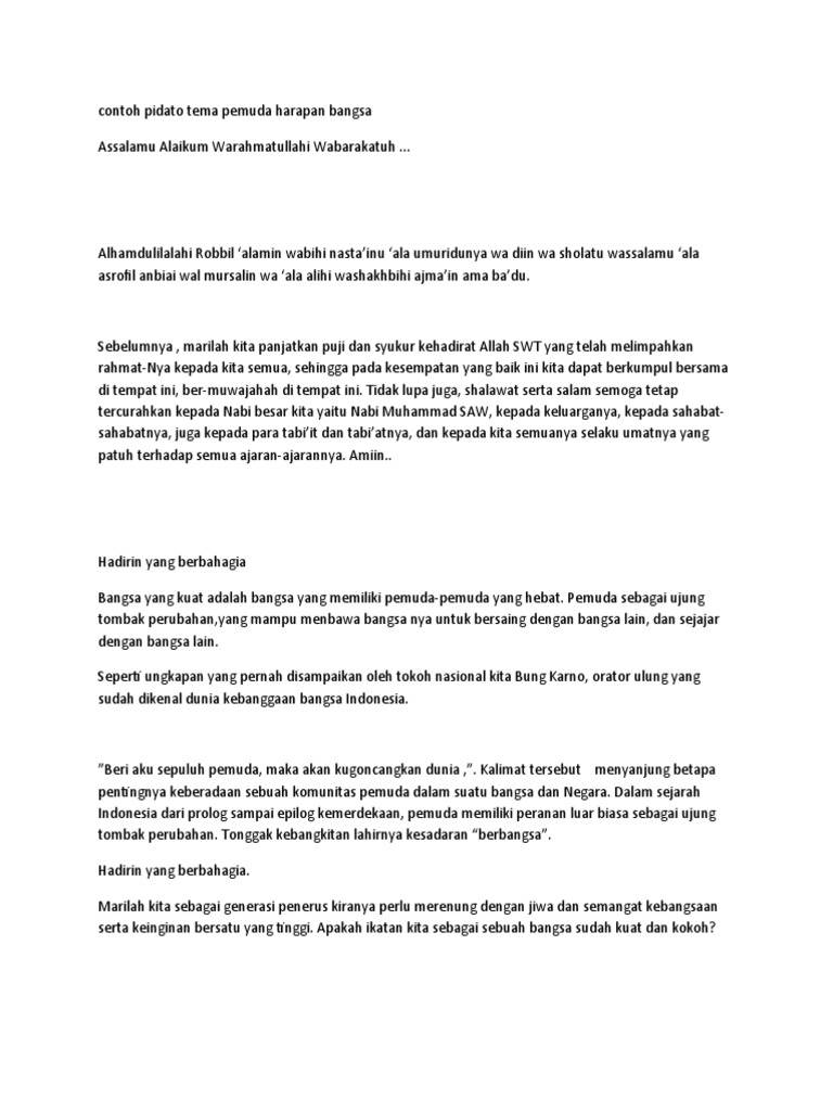 Contoh Pidato Generasi Muda | PDF