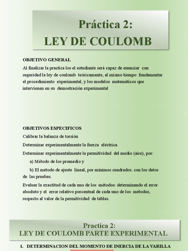 La Ley de Coulomb 1 | PDF | Física | Mecánica
