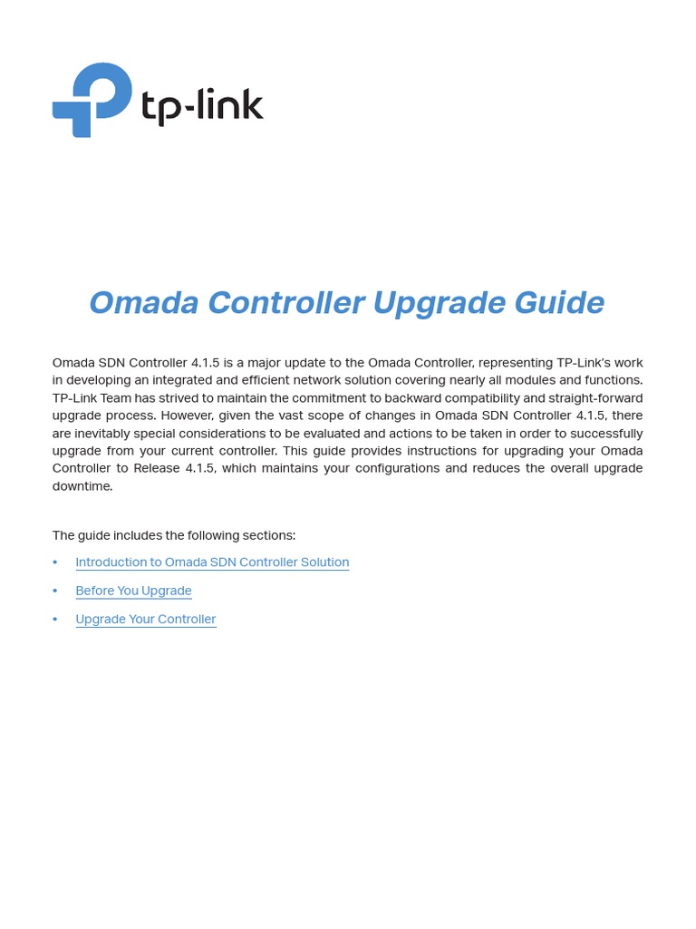 Omada Controller Upgrade Guide | PDF | Port (Computer Networking) | Backup