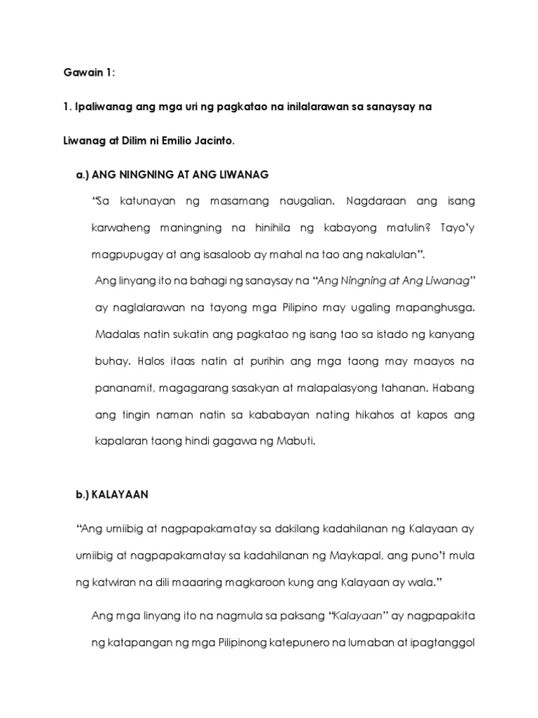 Ang Liwanag at Dilim | PDF