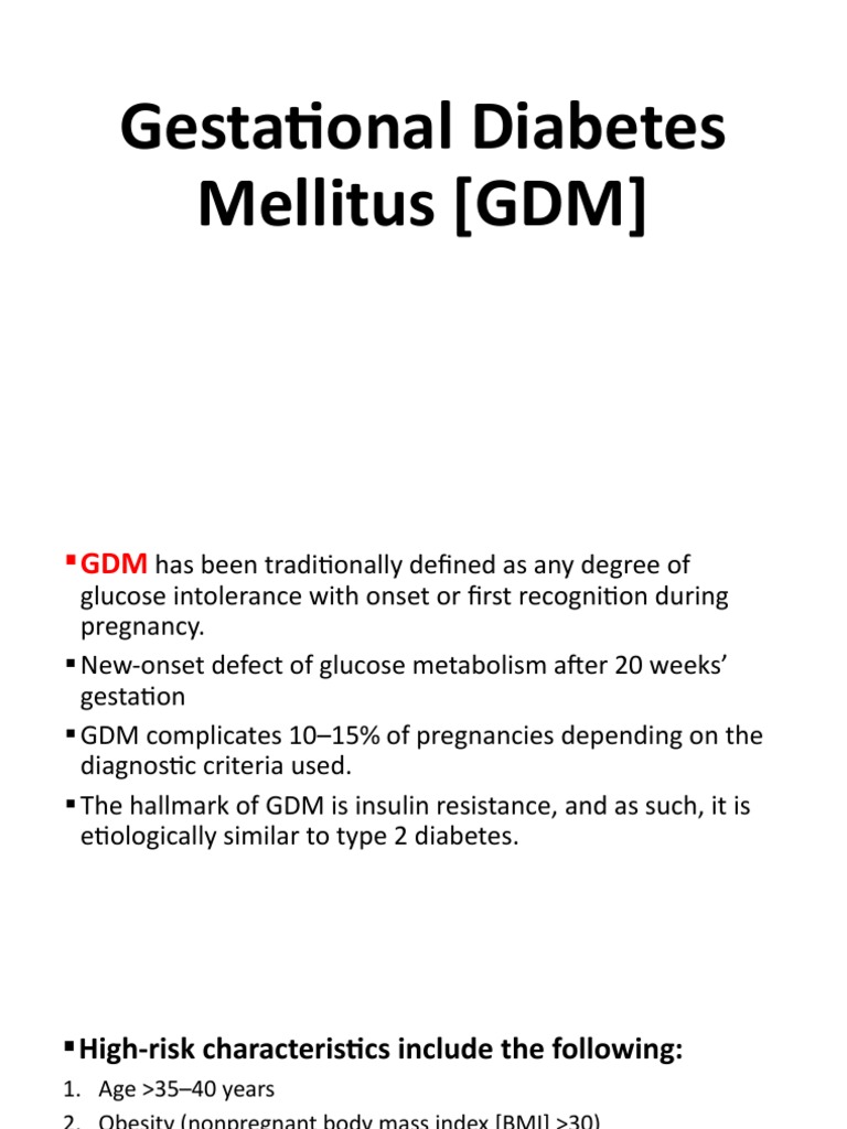 Gestational Diabetes Mellitus (GDM) | PDF | Gestational Diabetes | Diabetes