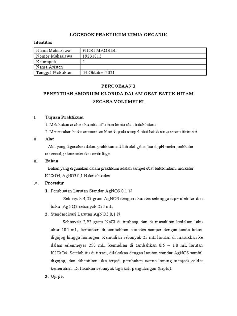 Format Logbook Praktikum 2020-2021 | PDF