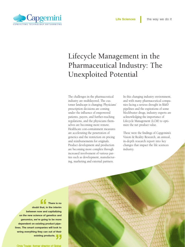 Lifecycle Management in The Pharmaceutical Industry | PDF