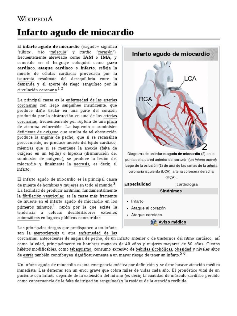 Infarto Agudo de Miocardio | PDF | Infarto de miocardio | Corazón