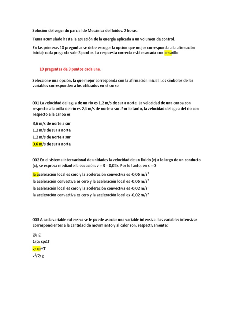 Solucion P2 Mecanica de Fluidos B Catalogo 2021102 | PDF | Descarga (hidrología) | Convección