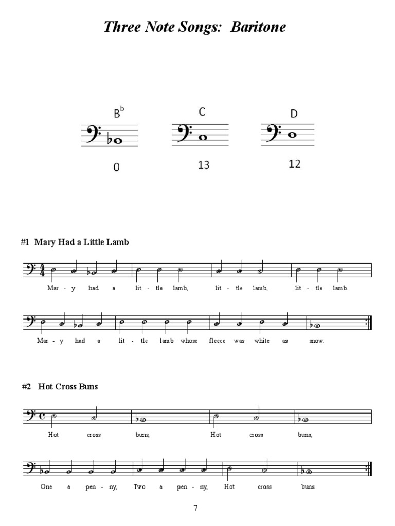3 Note Songs - Baritone | PDF