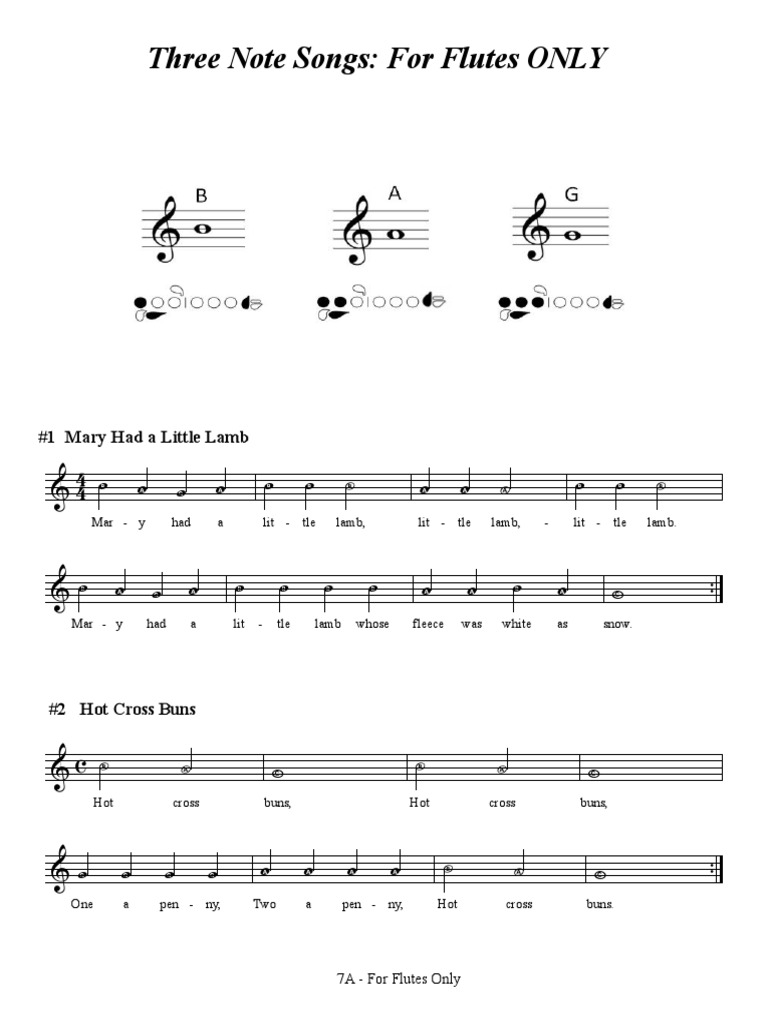 3 Note Songs - Only Flute | PDF